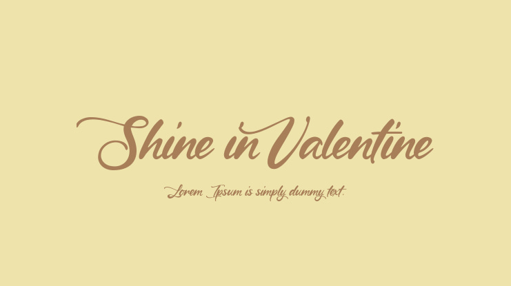 Shine in Valentine Font : Download Free for Desktop & Webfont